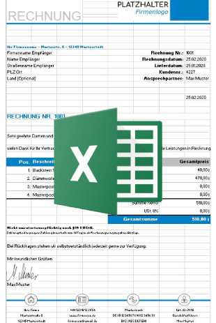 Rechnung ohne Umsatzsteuer Muster - Kostenloser Download
